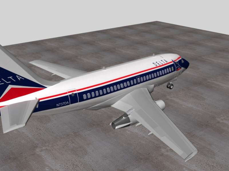 Boeing 737-100 Delta 3D Model by Dreamscape Studios