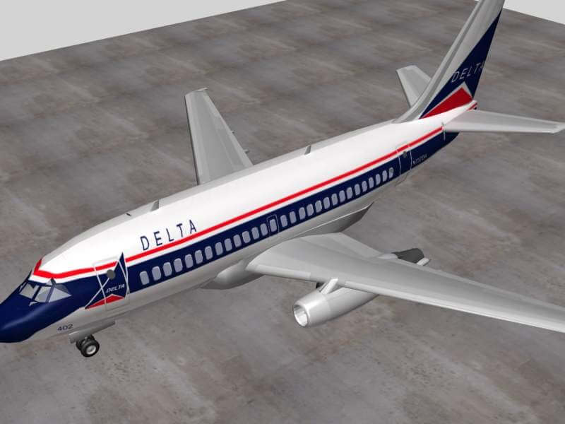 Boeing 737-100 Delta 3D Model by Dreamscape Studios