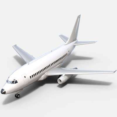Boeing 737-100 Unmarked 3D Model by Dreamscape Studios