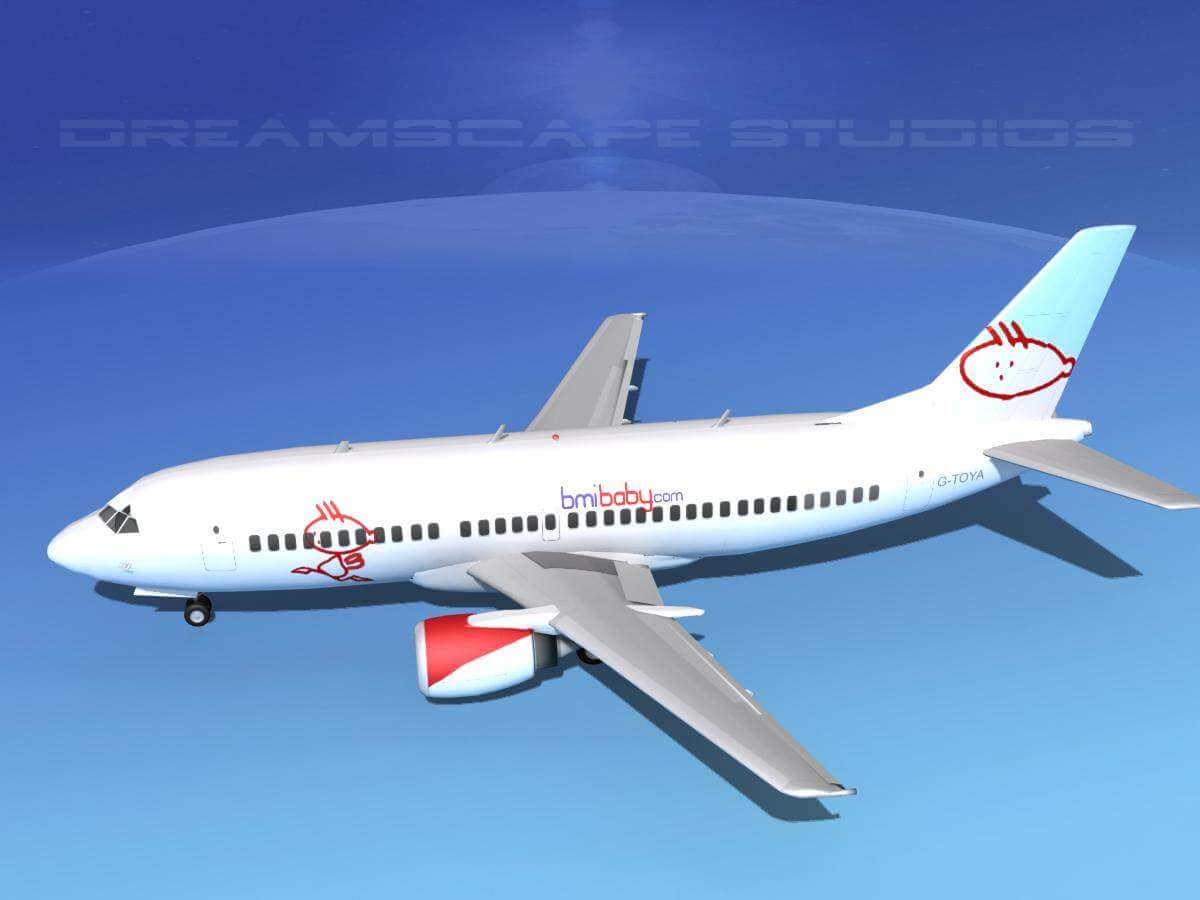 Boeing 737-300 BMI Baby 3D Model by Dreamscape Studios