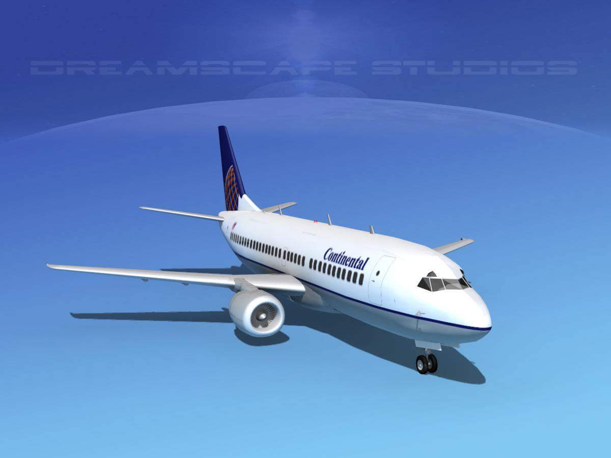 Boeing 737-300 Continental 3D Model by Dreamscape Studios