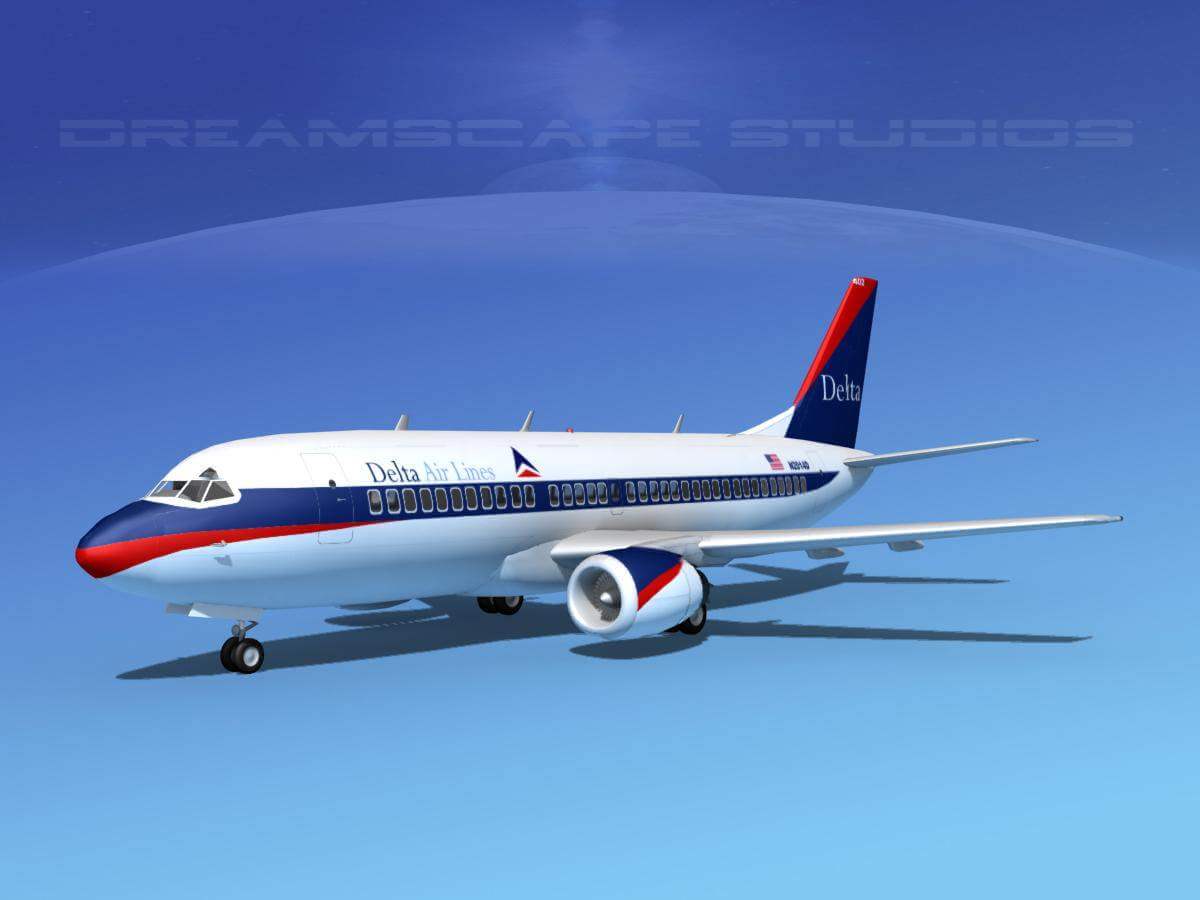 Boeing 737-300 Delta 3D Model by Dreamscape Studios