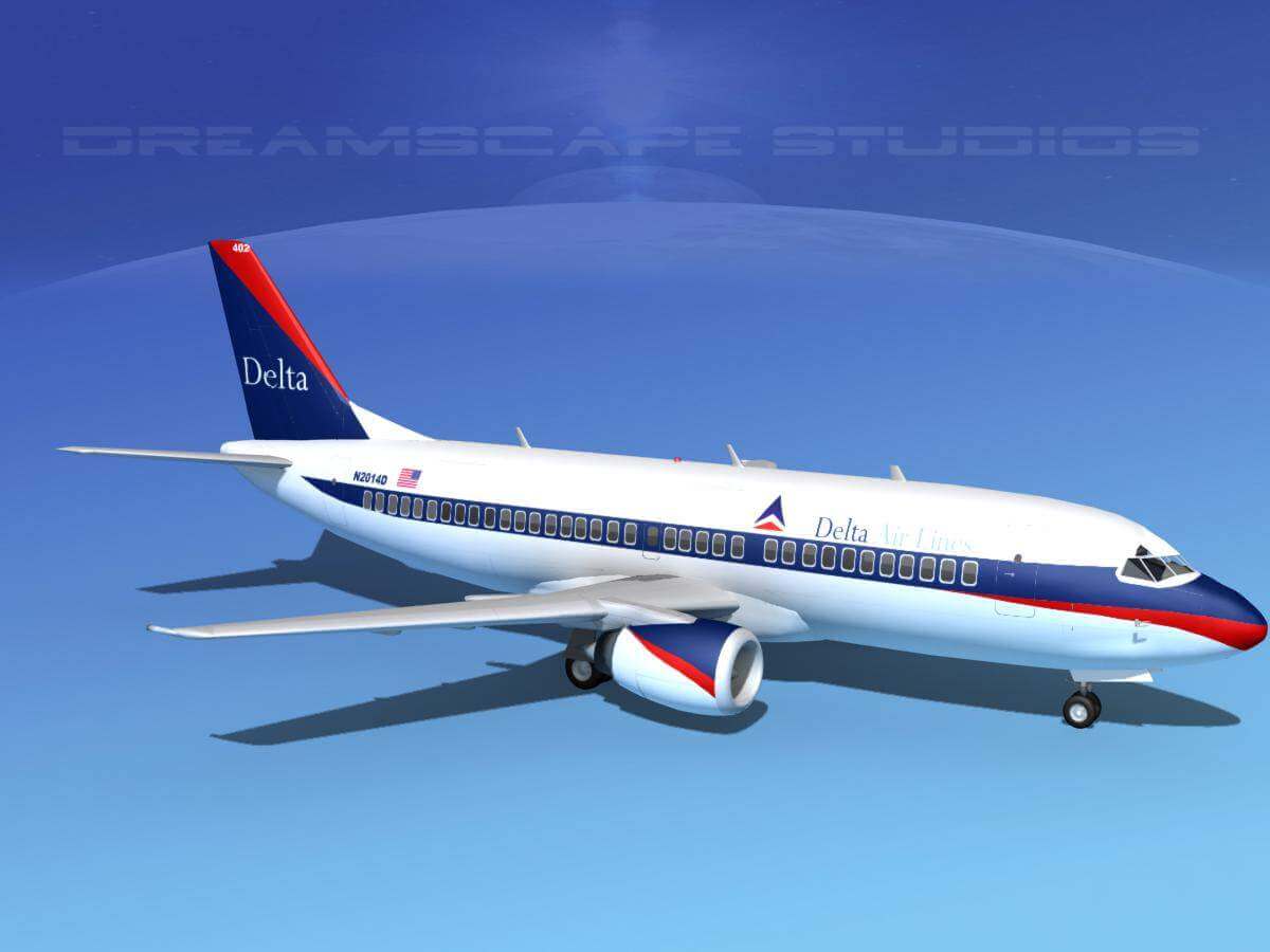 Boeing 737-300 Delta 3D Model by Dreamscape Studios