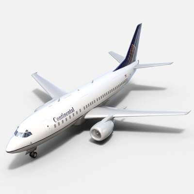 Boeing 737-500 Continental 3D Model by Dreamscape Studios