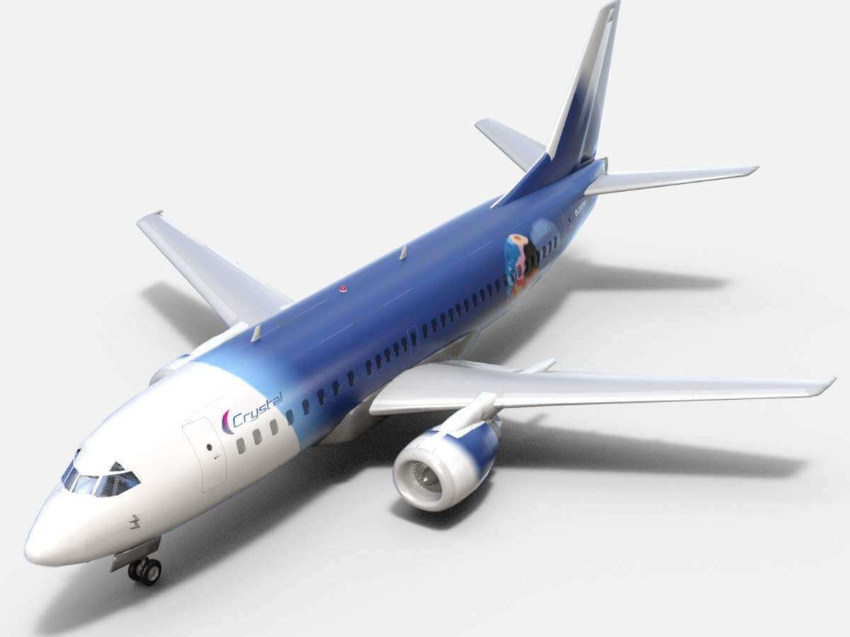 Boeing 737-500 Crystal 3D Model by Dreamscape Studios