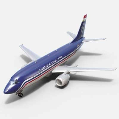 Boeing 737-500 Freedom Air 3D Model by Dreamscape Studios
