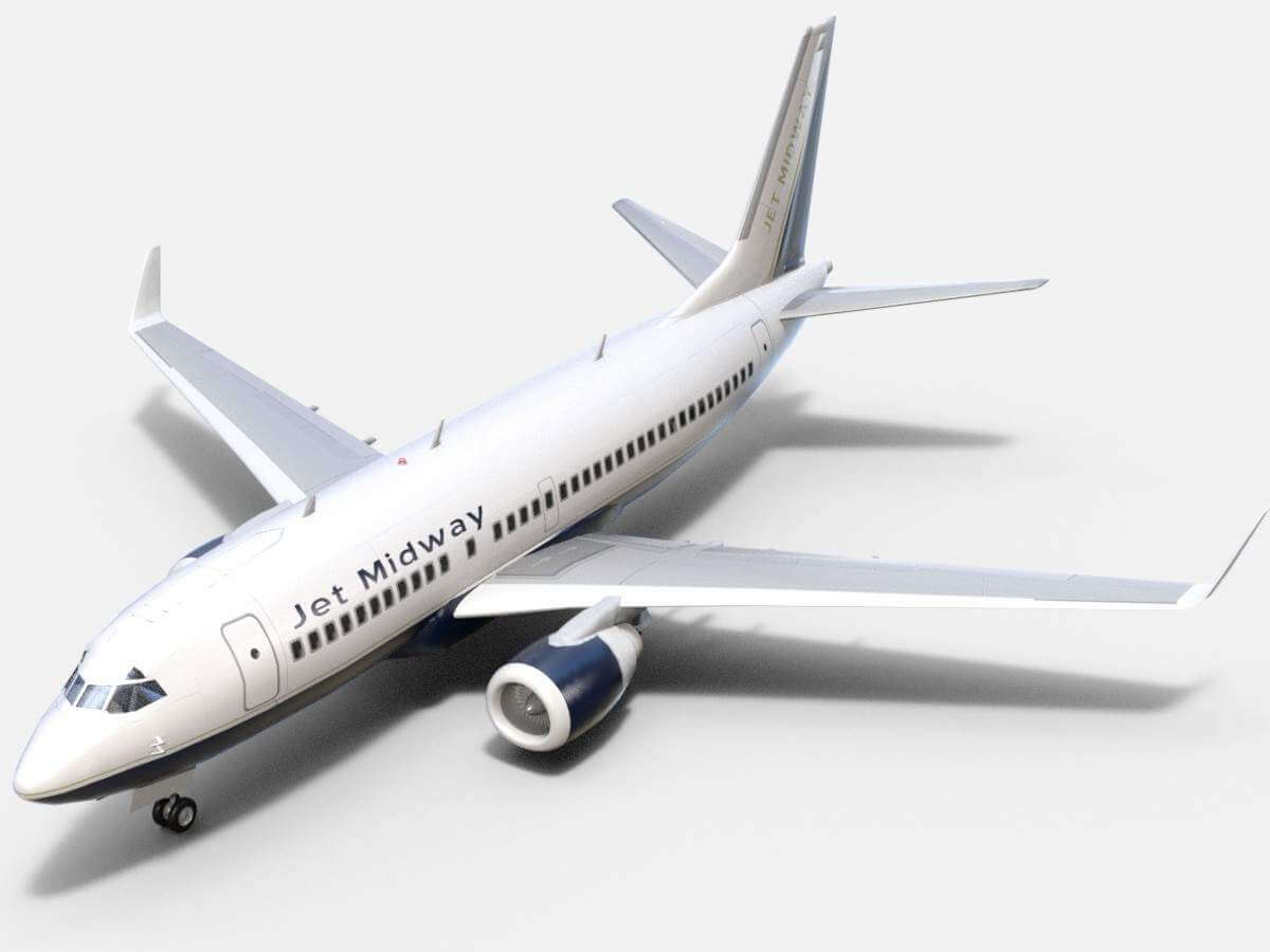 Boeing 737-700ER Jet Midway - 3D Model by Dreamscape Studios