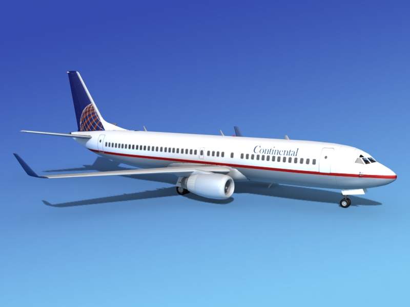 Boeing 737-800ER Continental Airlines 3D Model by Dreamscape Studios