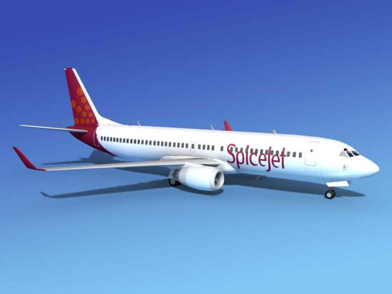 Boeing 737-800ER Spice Jet 3D Model by Dreamscape Studios