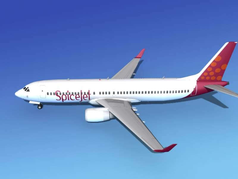 Boeing 737-800ER Spice Jet 3D Model by Dreamscape Studios