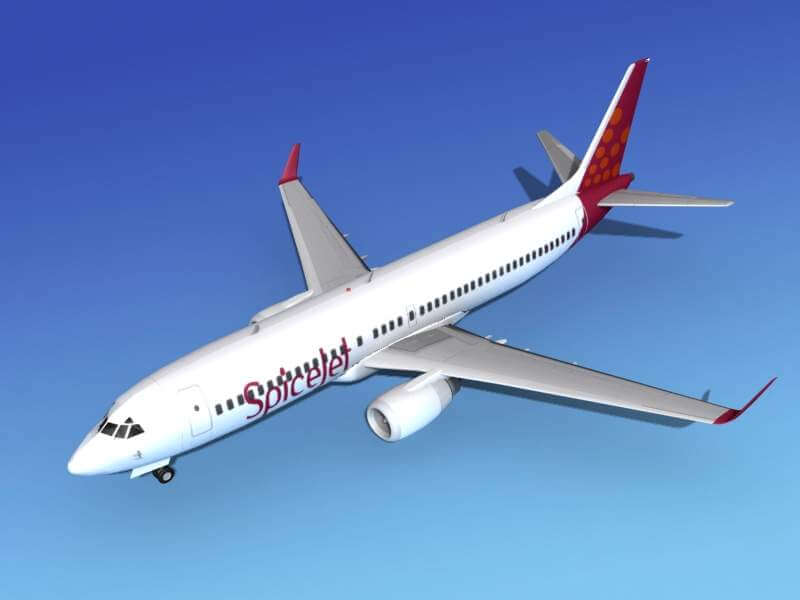 Boeing 737-800ER Spice Jet 3D Model by Dreamscape Studios