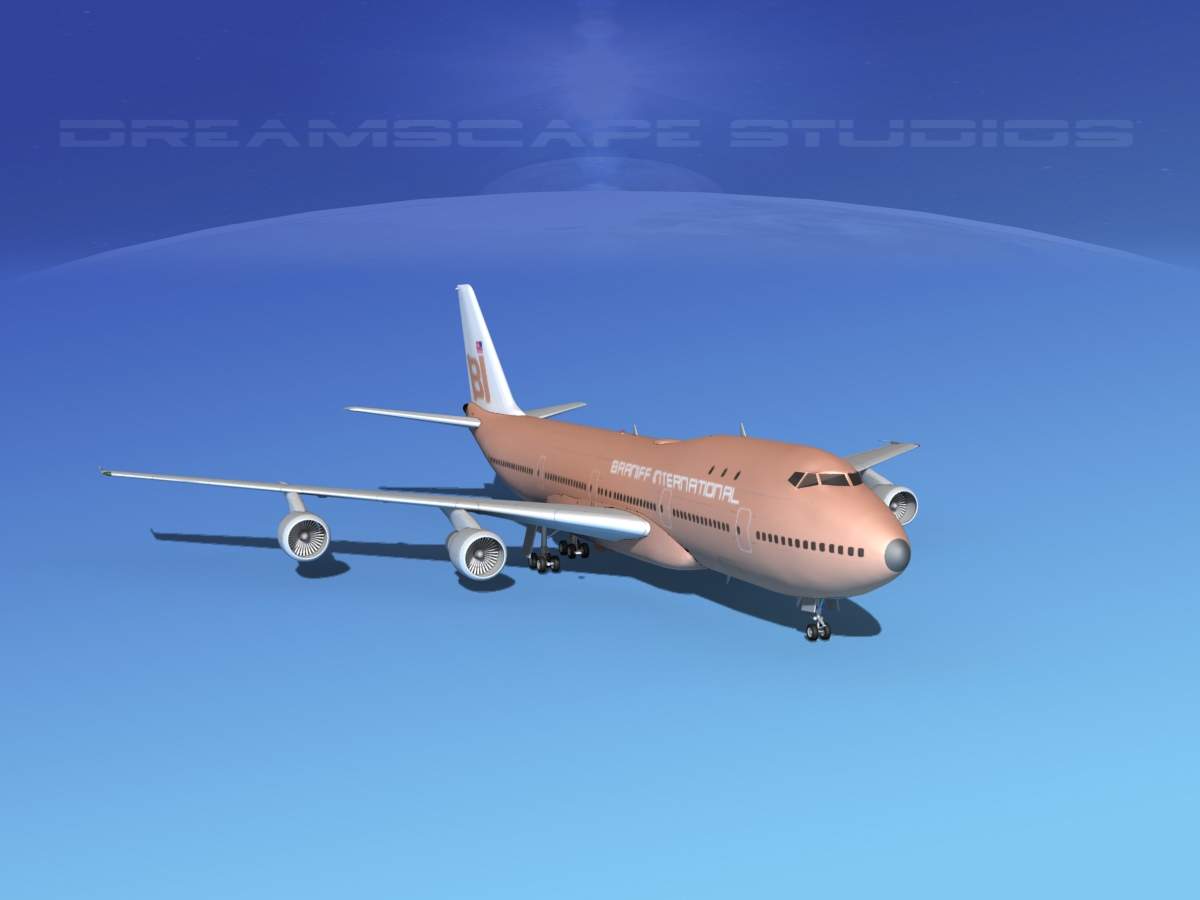 Boeing 747-100 Braniff International 3D Model by Dreamscape Studios
