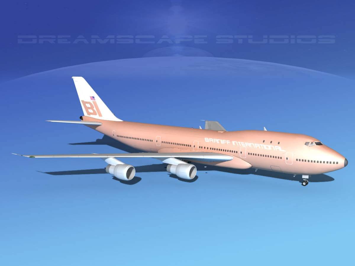 Boeing 747-100 Braniff International 3D Model by Dreamscape Studios