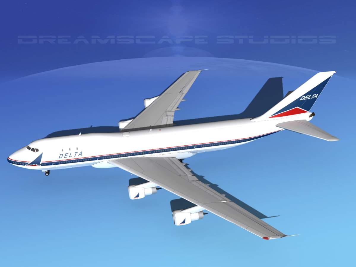 Boeing 747-100 Delta Airlines 3D Model by Dreamscape Studios