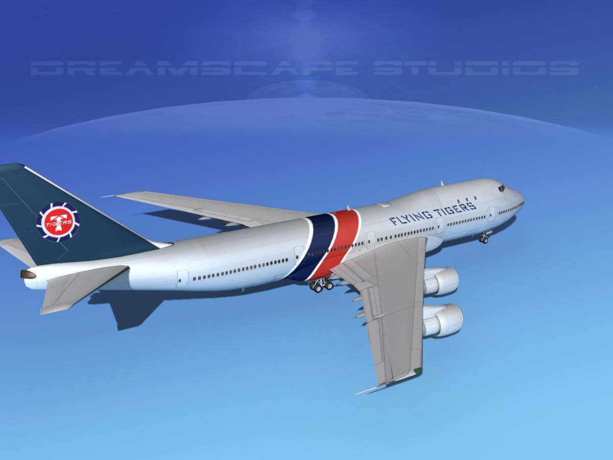 Boeing 747-100 Flying Tigers 3D Model by Dreamscape Studios