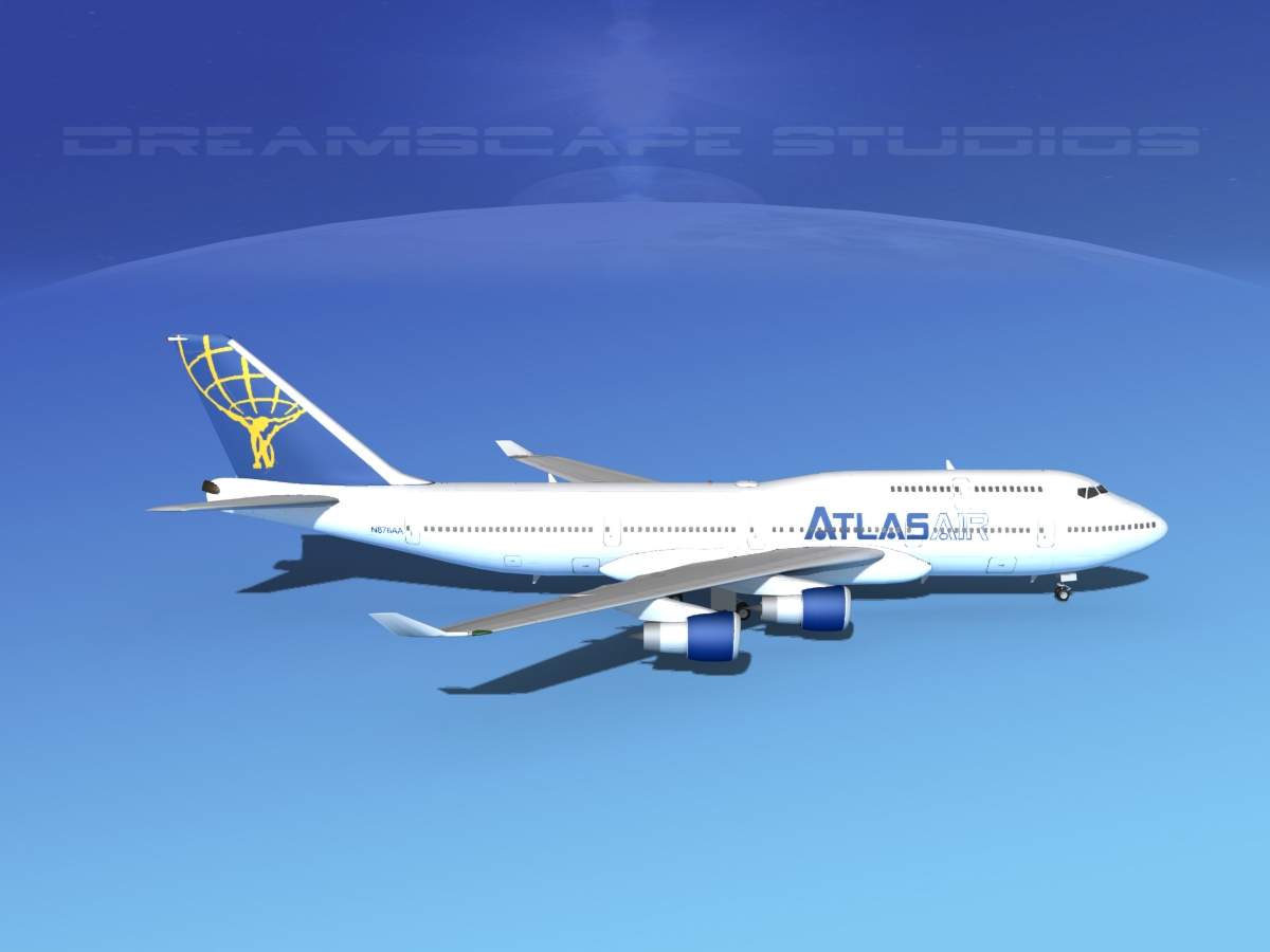 Boeing 747-400 Atlas Air 3D Model by Dreamscape Studios
