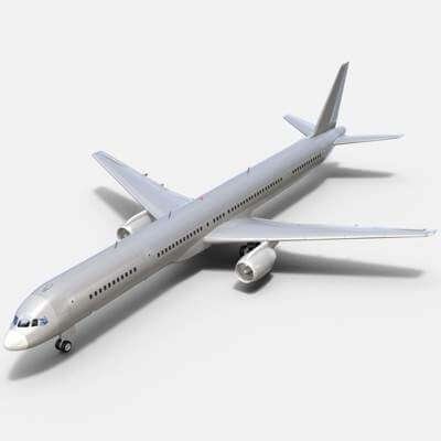 Boeing 757-300 Bare Metal 3D Model by Dreamscape Studios