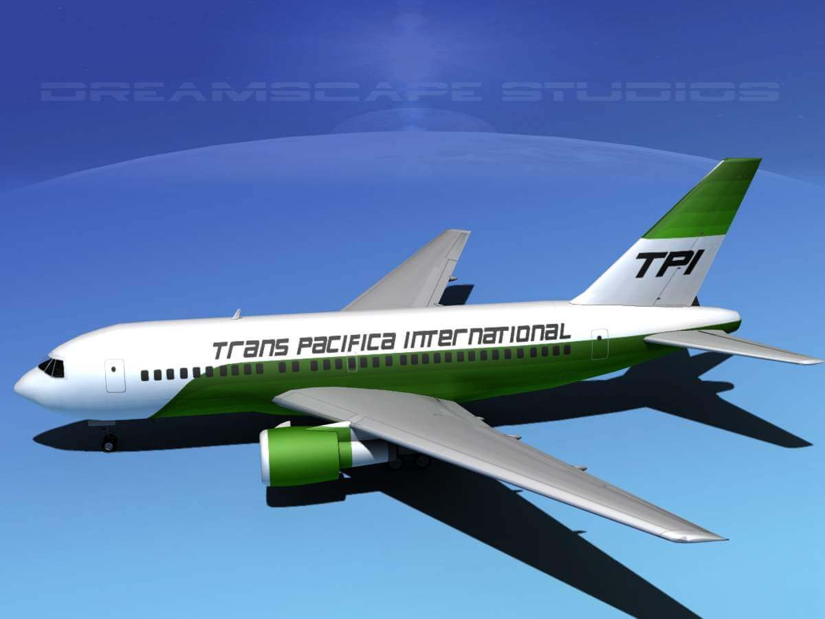 Boeing 767-100 Trans Pacific Intl 3D Model by Dreamscape Studios