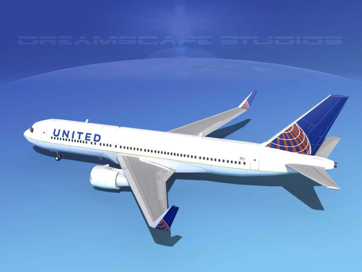 Boeing 767-300 United Airlines 3D Model by Dreamscape Studios
