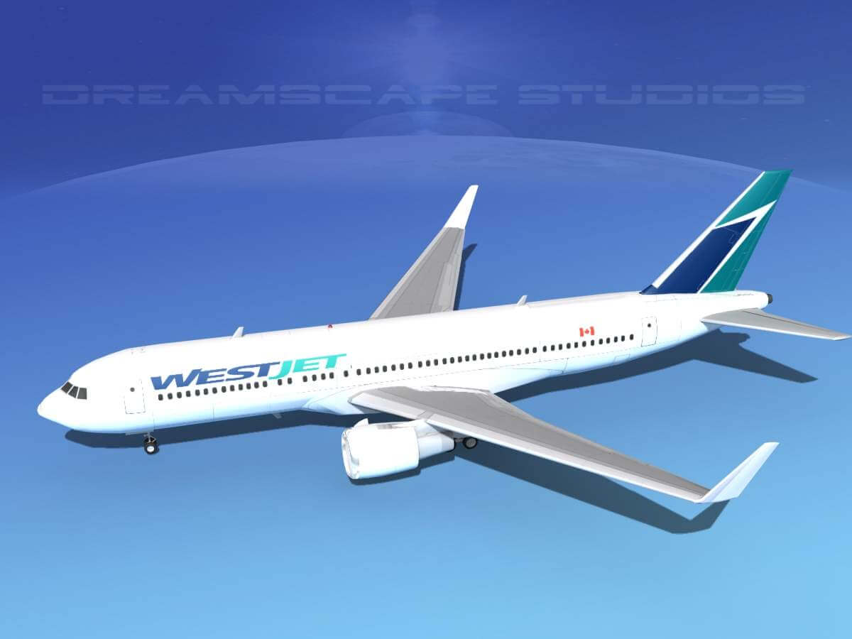 Boeing 767-300 WestJet 3D Model by Dreamscape Studios