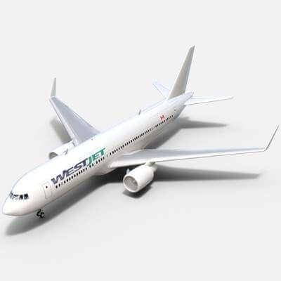 Boeing 767-300 WestJet 3D Model by Dreamscape Studios