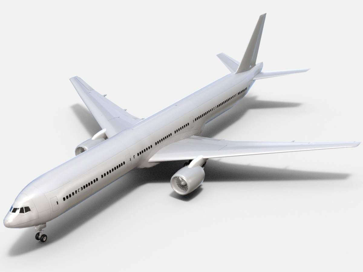Boeing 777-300 Bare Metal 3D Model by Dreamscape Studios
