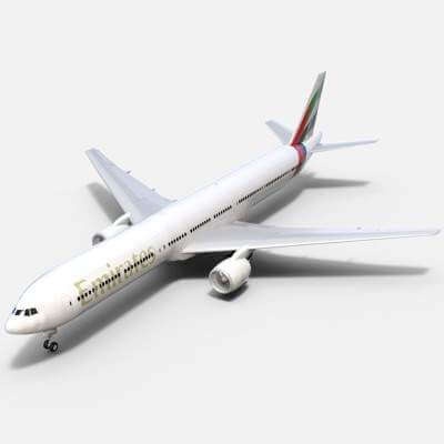 Boeing 777-300 Emirates 3D Model by Dreamscape Studios