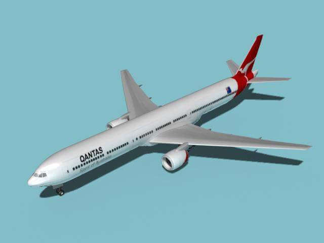 Boeing 777-300 Qantas 3D Model by Dreamscape Studios