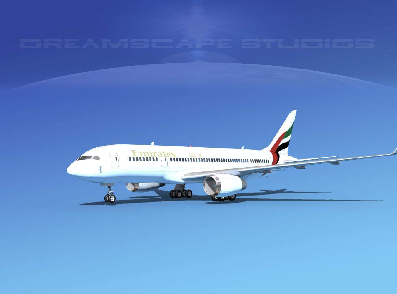 Boeing 787-8 Emirates 3D Model by Dreamscape Studios