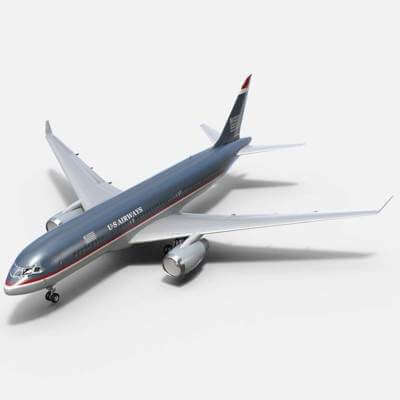 Boeing 787-8 US Air 3D Model by Dreamscape Studios