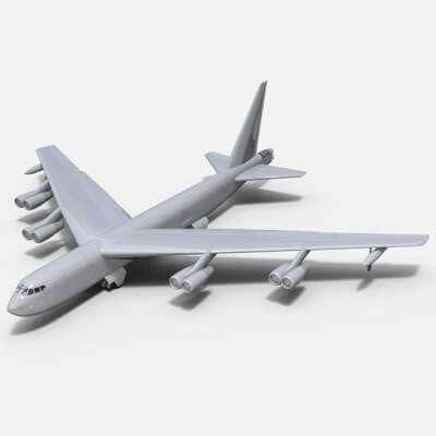 Boeing B-52D Stratofortress Bare Metal 3D Model by Dreamscape Studios