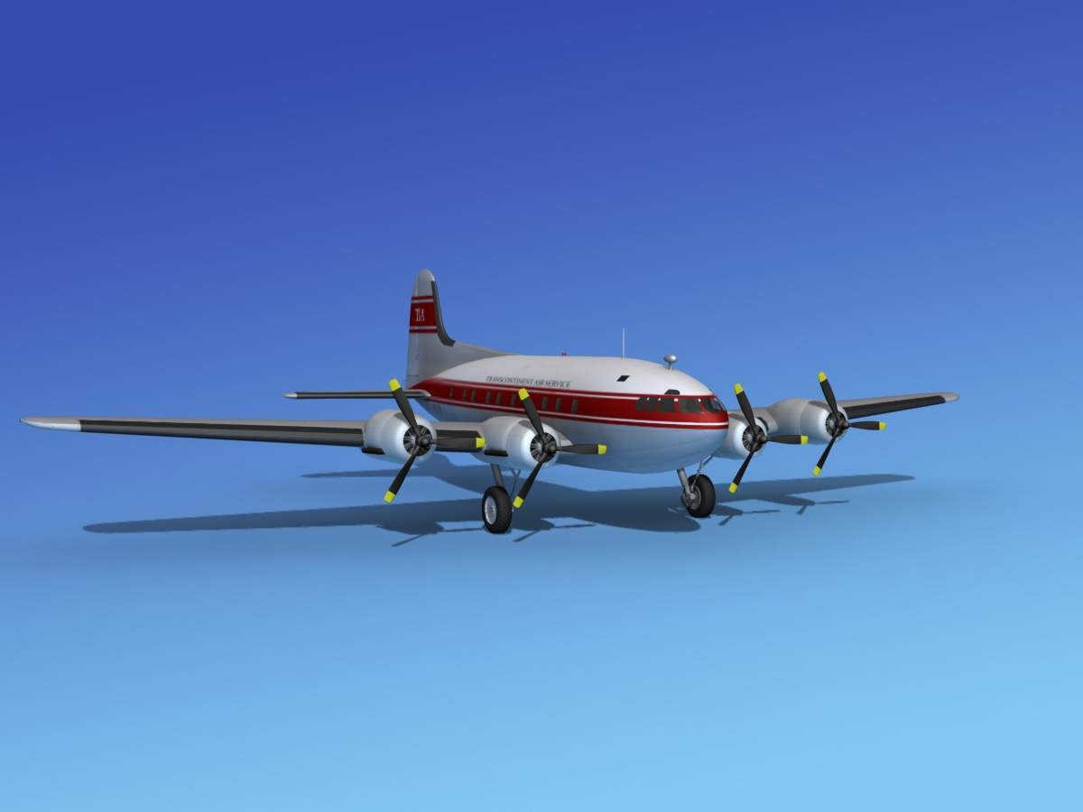 Boeing B307 Stratoliner Transcontinent Air Service - 3D Model by ...