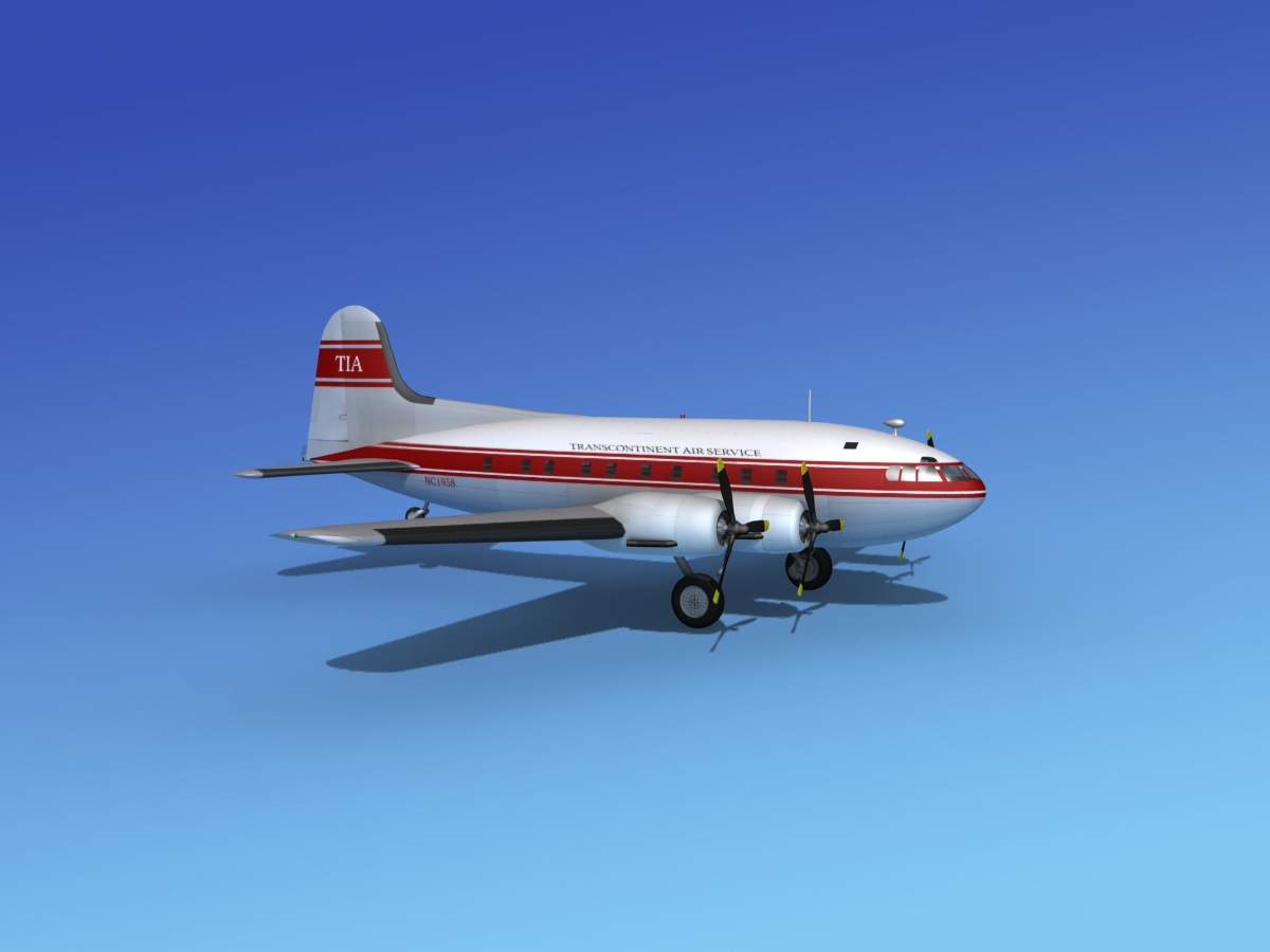 Boeing B307 Stratoliner Transcontinent Air Service - 3D Model by ...