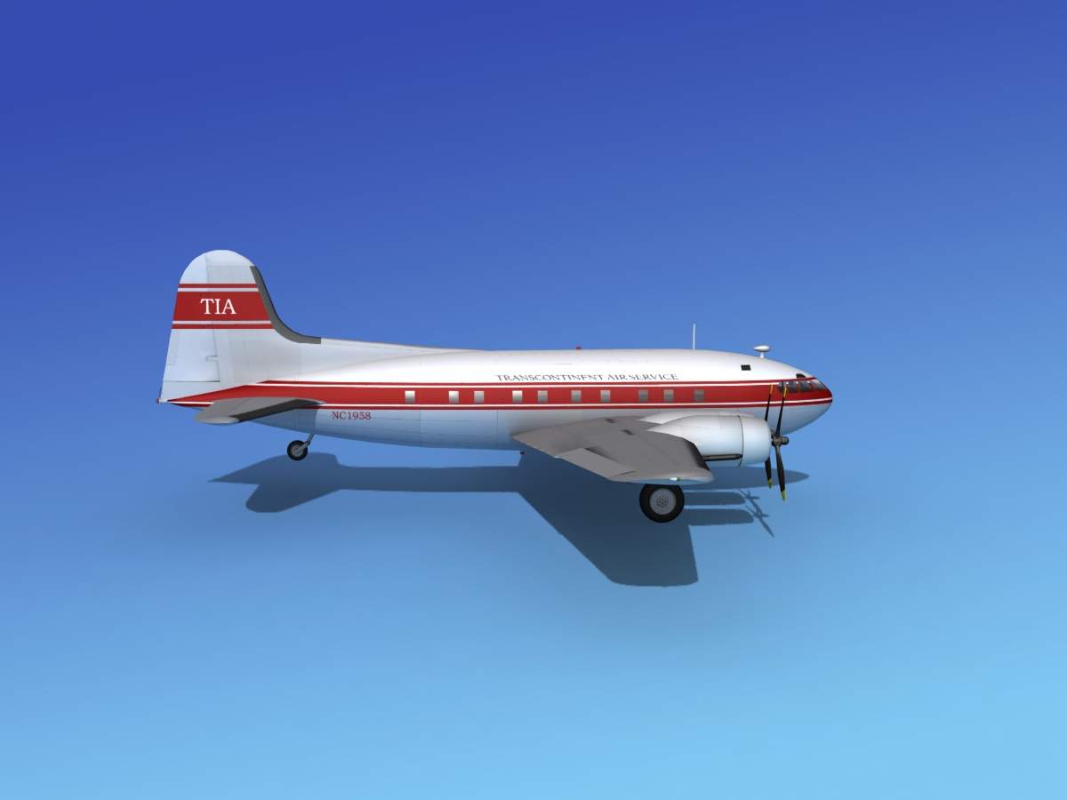 Boeing B307 Stratoliner Transcontinent Air Service - 3D Model by ...
