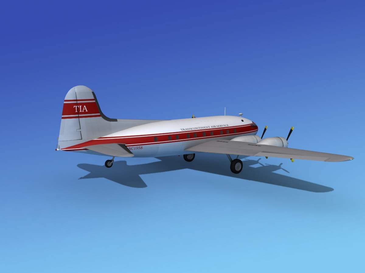 Boeing B307 Stratoliner Transcontinent Air Service - 3D Model by ...