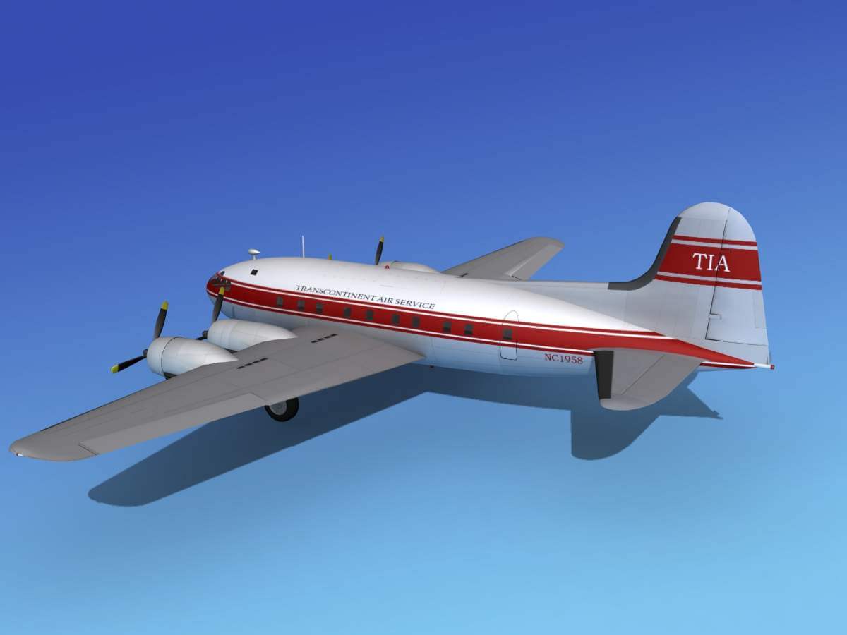 Boeing B307 Stratoliner Transcontinent Air Service - 3D Model by ...