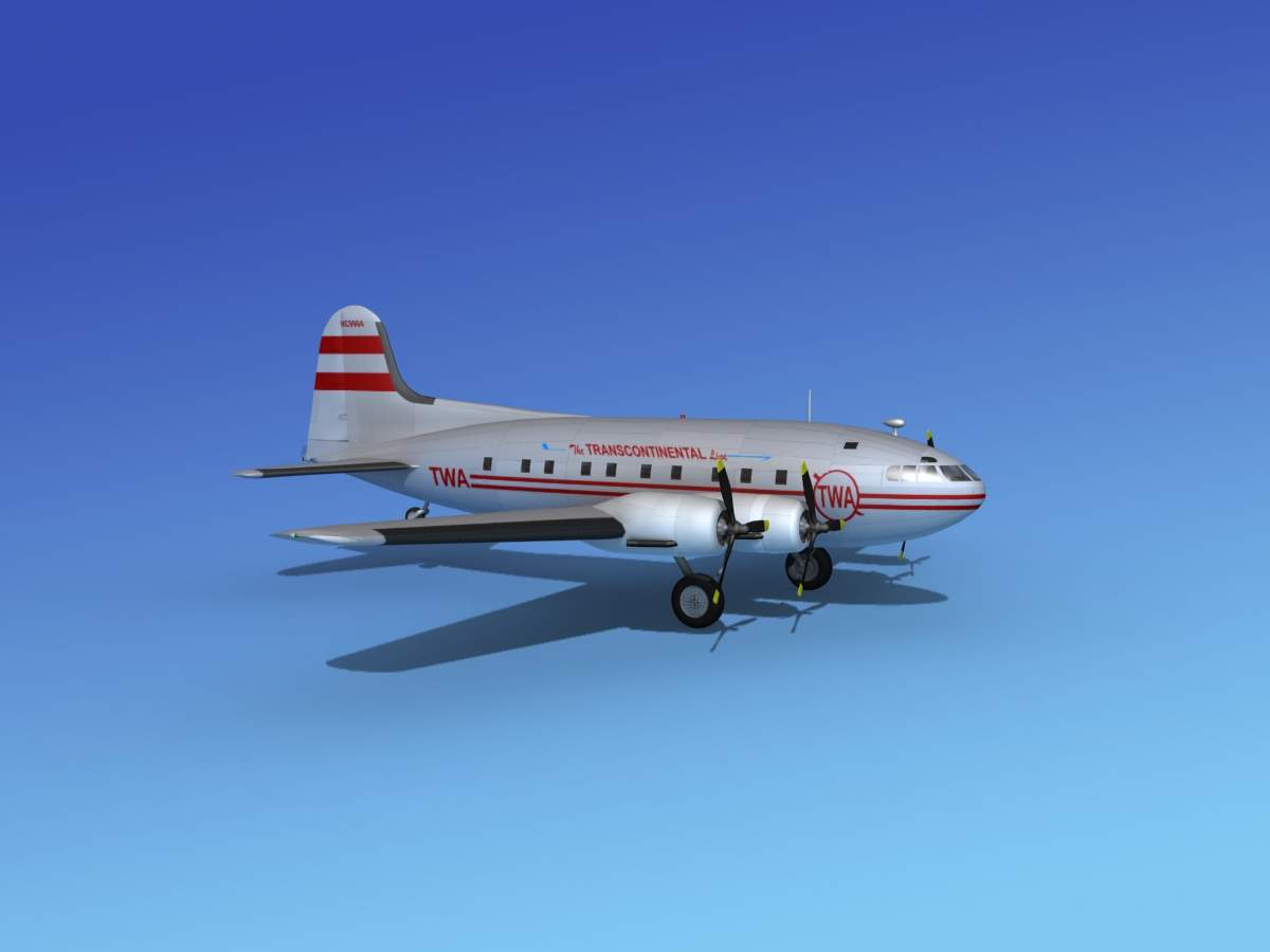 Boeing B307 Stratoliner TWA - 3D Model by Dreamscape Studios