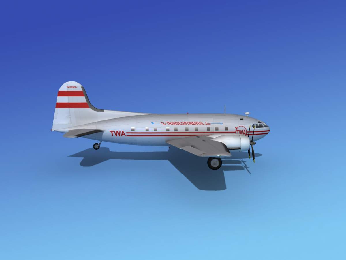 Boeing B307 Stratoliner TWA - 3D Model by Dreamscape Studios