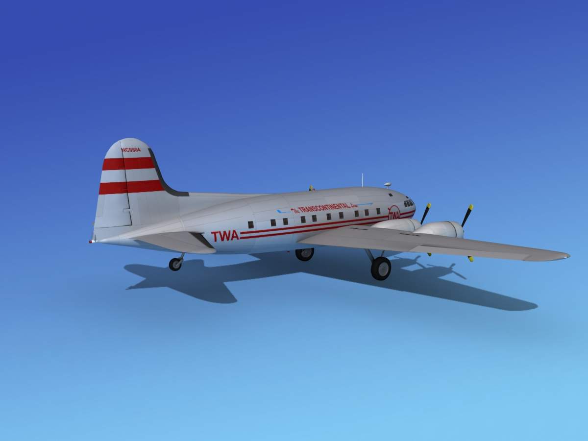 Boeing B307 Stratoliner TWA - 3D Model by Dreamscape Studios