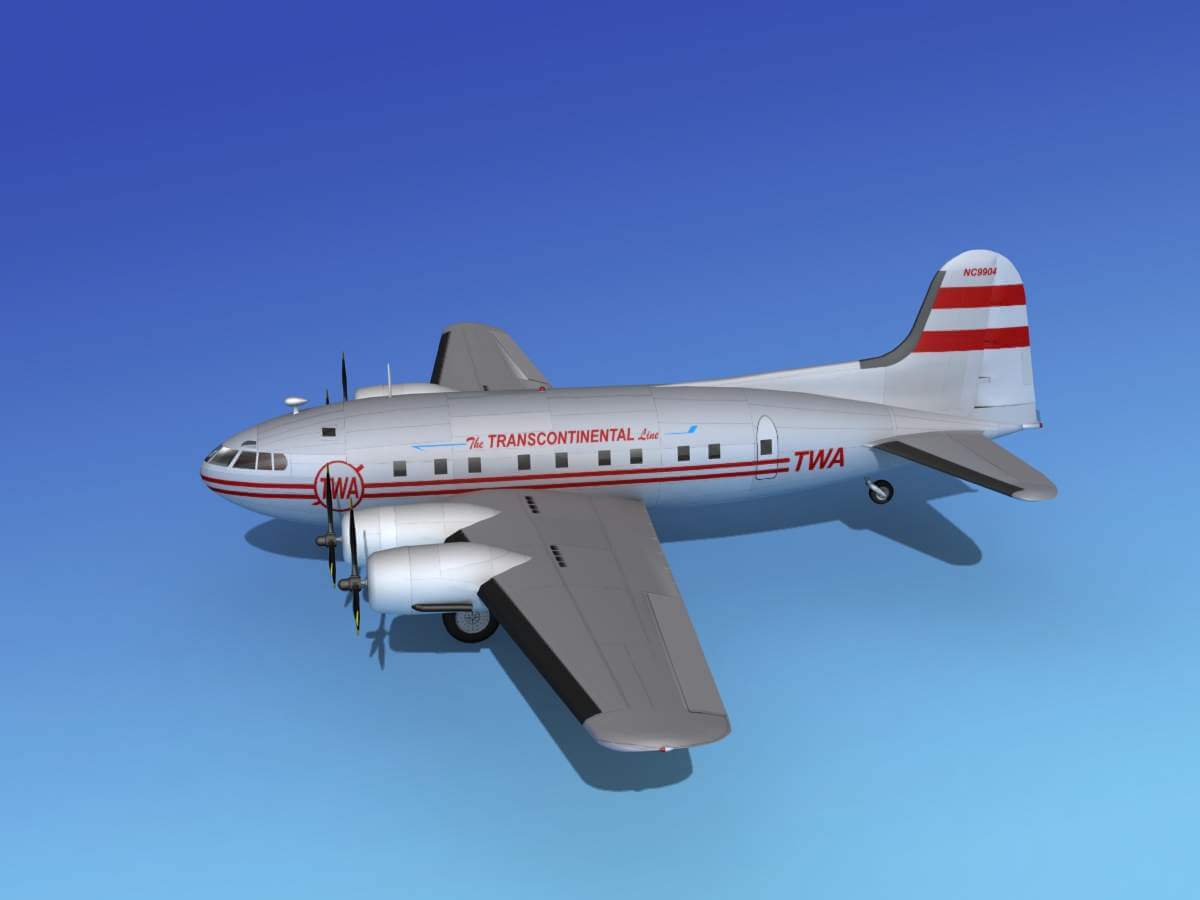 Boeing B307 Stratoliner TWA - 3D Model by Dreamscape Studios