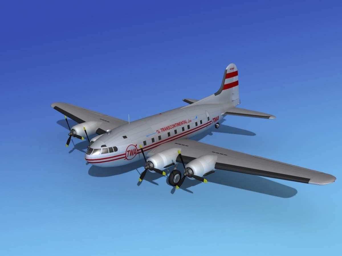 Boeing B307 Stratoliner TWA - 3D Model by Dreamscape Studios