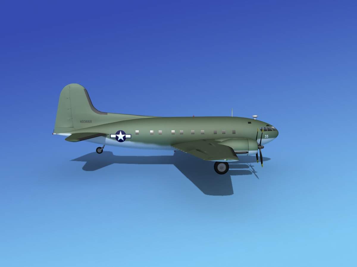 Boeing B307 Stratoliner US Army Air Corps - 3D Model by Dreamscape Studios
