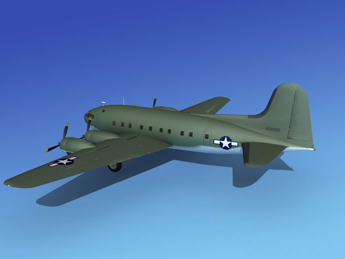 Boeing B307 Stratoliner US Army Air Corps - 3D Model by Dreamscape Studios