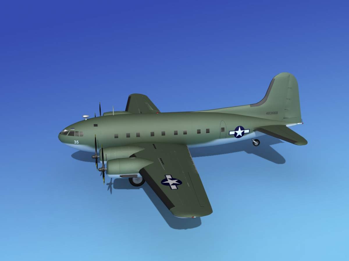 Boeing B307 Stratoliner US Army Air Corps - 3D Model by Dreamscape Studios