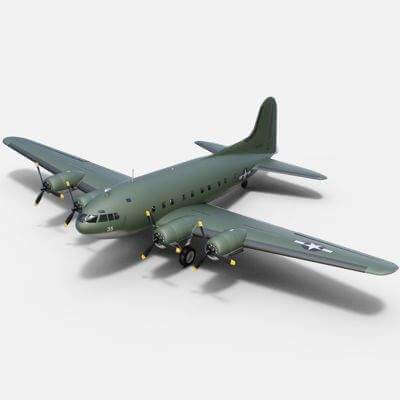 Boeing B307 Stratoliner US Army Air Corps - 3D Model by Dreamscape Studios
