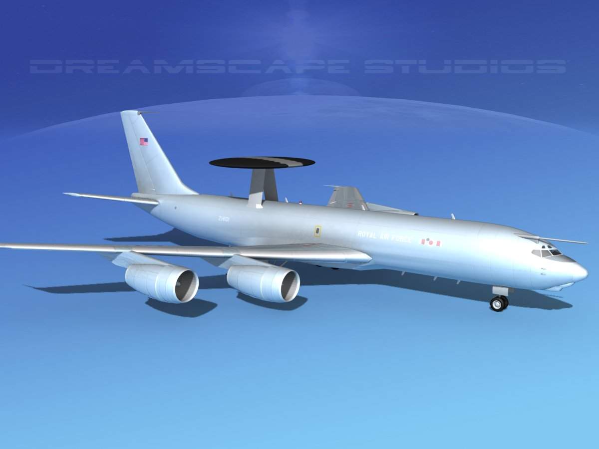 Boeing E-3D Sentry AEW 1 RAF 3D Model by Dreamscape Studios