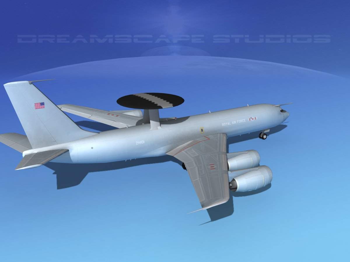 Boeing E-3D Sentry AEW 1 RAF 3D Model by Dreamscape Studios