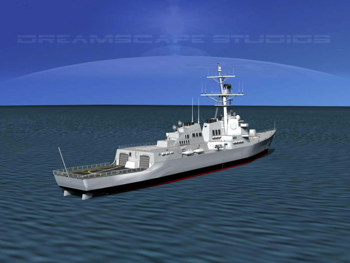Burke Class Destroyer DDG 100 USS Kidd - 3D Model by Dreamscape Studios