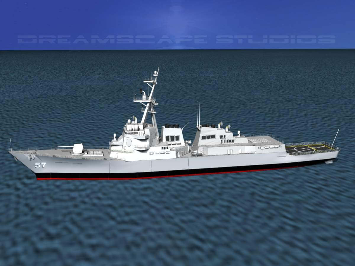 Burke Class Destroyer DDG 57 USS Mitscher - 3D Model by Dreamscape Studios