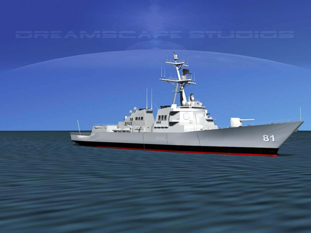 Burke Class Destroyer DDG 81 USS Winston S Churchill - 3D Model by ...
